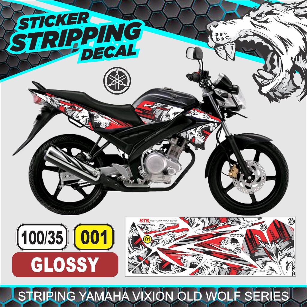 Jual Sticker decals yamaha vixion old variasi wolf serigala semua ready ...