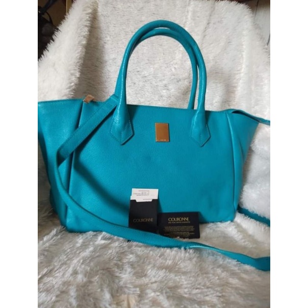 Jual TAS COURONNE BAG TAS BIRU KULIT ASLI | Shopee Indonesia