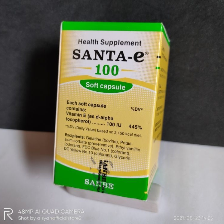 Jual SANTA-e 100 " vitamin E kemasan botol isi 30 kapsul | Shopee Indonesia