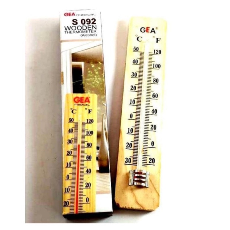 Jual Thermometer Ruangan / Termometer Dinding Kayu / Wooden Box GEA ...