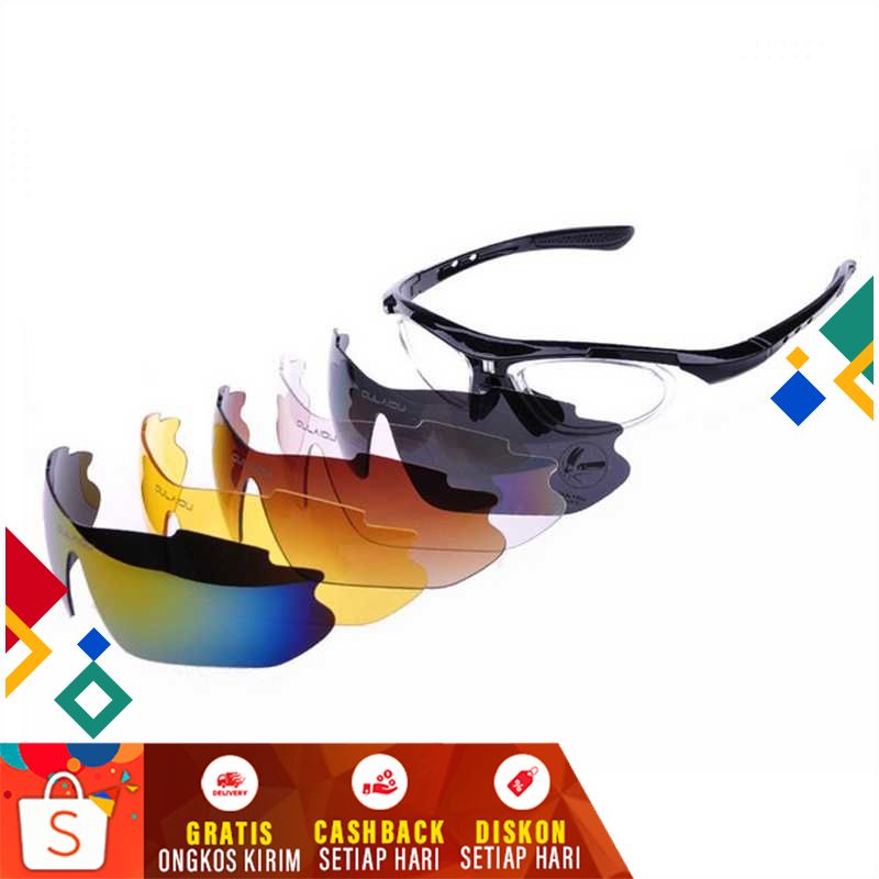 Jual Kacamata Sepeda dengan 5 Lensa Myopia Kaca Mata Murah Desain ...