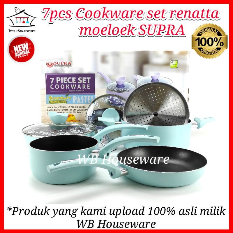Jual NEW panci set teflon anti lengket / 7pcs cookware SUPRA ...