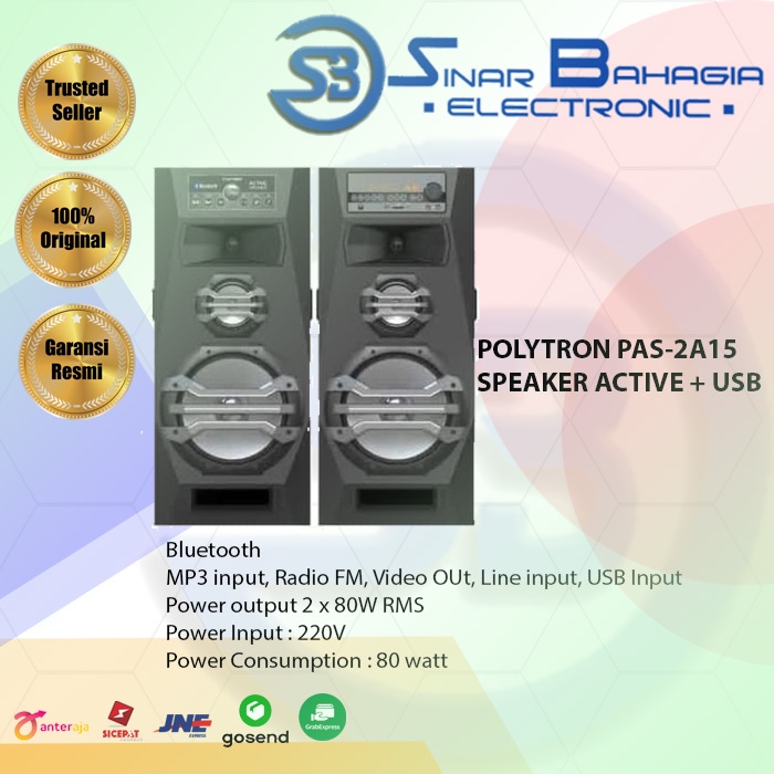 Jual POLYTRON PAS-2A15 SPEAKER ACTIVE + USB (NEW) ( Khusus Bandung) | Shopee Indonesia