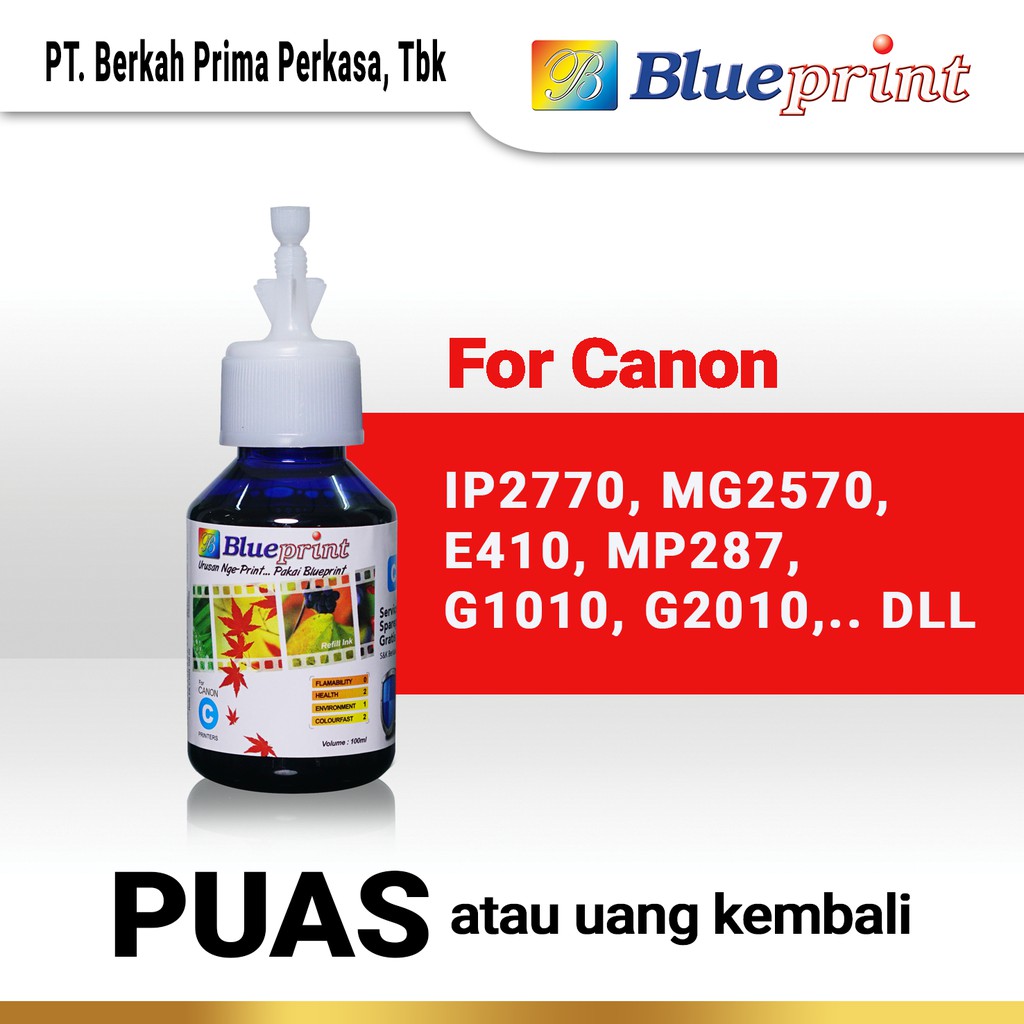 Jual Tinta Canon BLUEPRINT Refill For Printer Canon IP 2770 G1010 G2000 ...