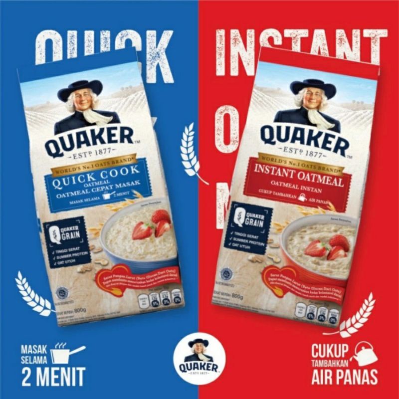 Jual Quaker Instant Oatmeal Quick Cook 800 gr | Shopee Indonesia