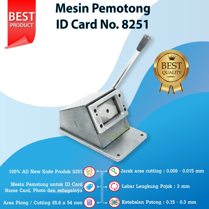 Jual Mesin Plong ID Card / Alat Pemotong Kertas PVC Cutt Cutter No 8251 ...
