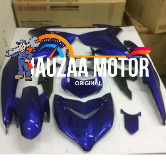 Jual Full Cover body halus MX king set original Yamaha biru | Shopee ...