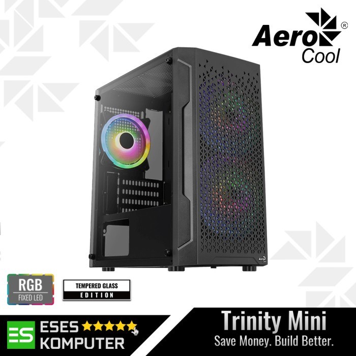Jual Case Aerocool Trinity Mini FRGB Black V2 | mATX | 3X RGB FAN ...