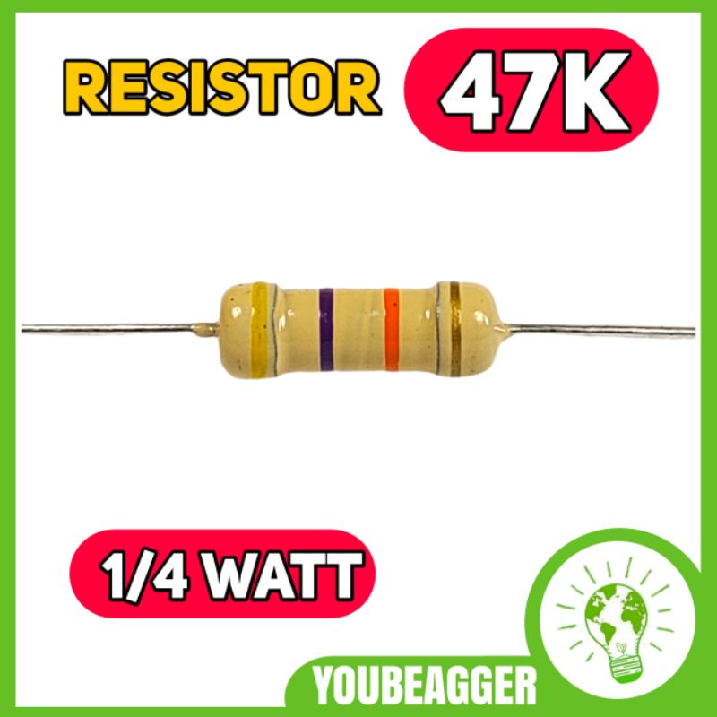 Jual Resistor 47K ohm 1/2 dan 1/4 watt | Shopee Indonesia