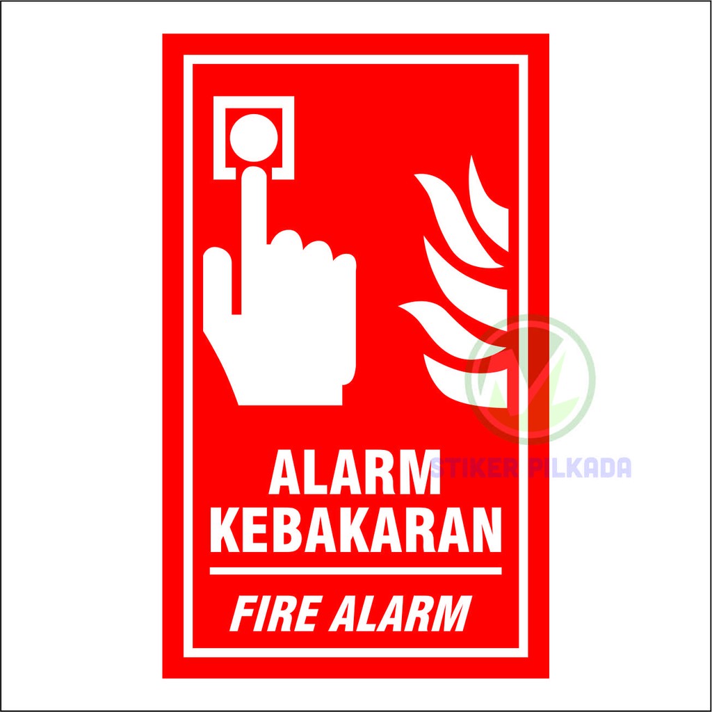 Jual stiker vinyl fire alarm alarm kebakaran 6x10cm | Shopee Indonesia