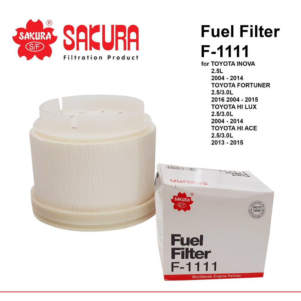 Jual Filter Solar Hiace diesel Dmax Mux Fuel Filter Sakura F-1111 ...