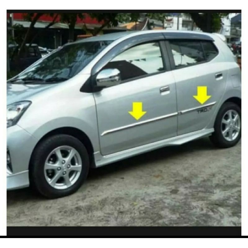 Jual list body / side body moulding mobil toyota agya model chrome ...