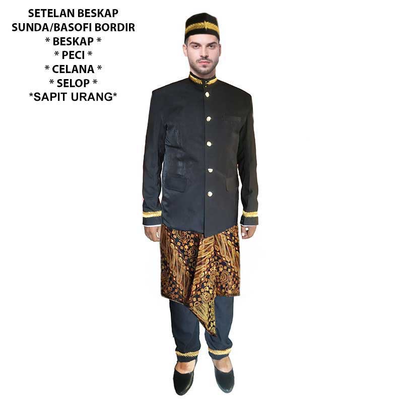Jual Setelan Beskap Sunda Basofi Peci Celana | Shopee Indonesia