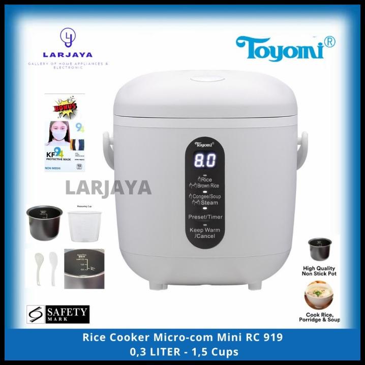 Jual Toyomi Micro-Com Mini Rice Cooker 0,3 Liter | 1,5 Cups Rc-919 ...