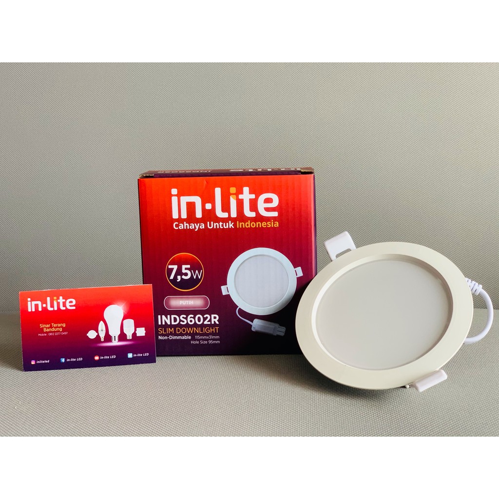 Jual LAMPU LED PLAFON INLITE SLIM DOWNLIGHT 7,5W 7,5 WATT - INDS602R ...