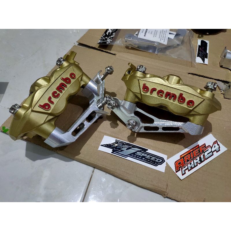 Jual kaliper Brembo m4.L3 Brembo kaliper set copotan moge set breket pnp ninja/serpico set baut ...