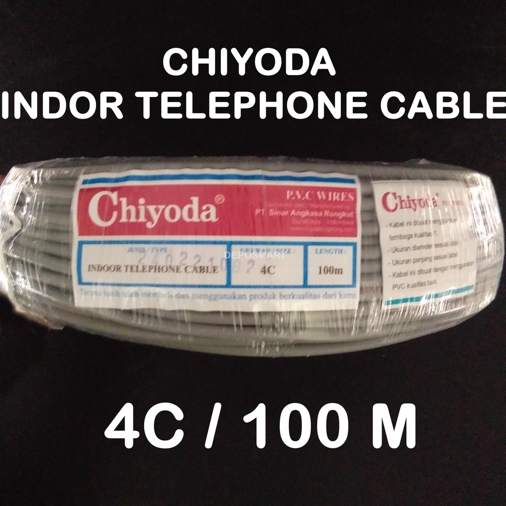 Jual KABEL TELFON CHIYODA 4C 100 METER - PER METER - INDOOR TELEPHONE ...