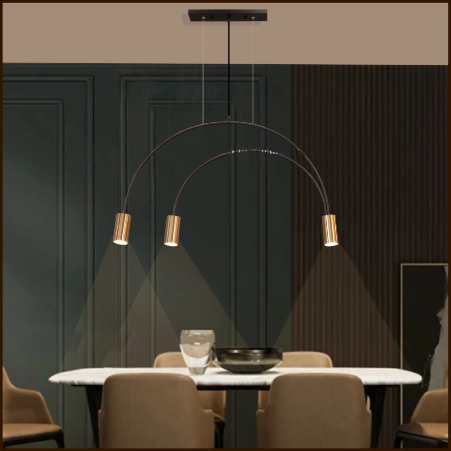 Jual Lampu hias gantung simple unik tangkai lengkung MODERN IRON CURVE ...