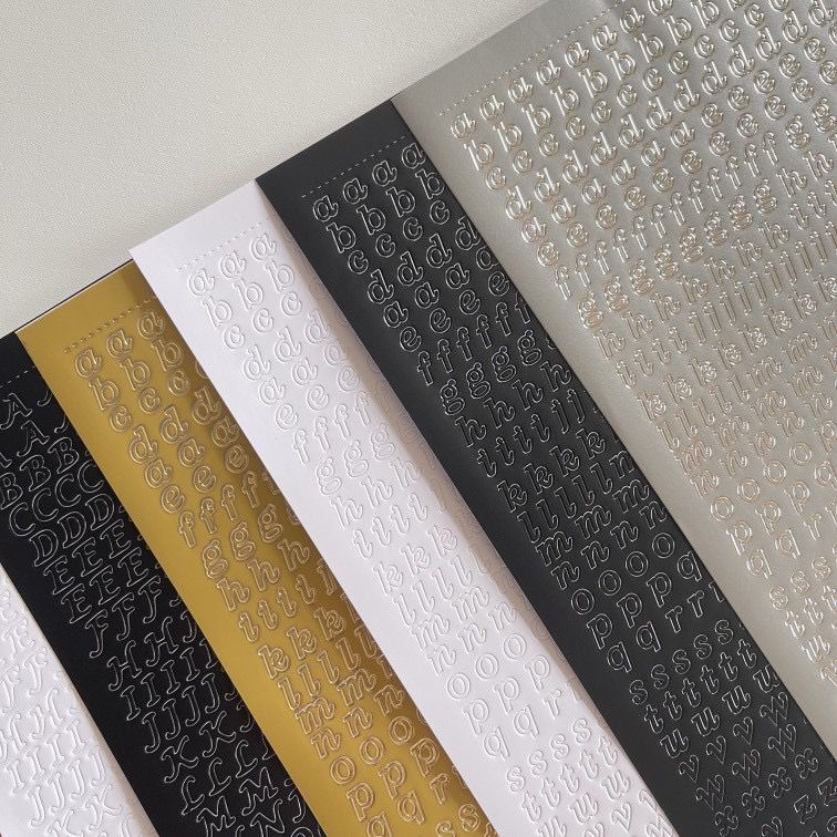 Jual [HARU] Alphabet Foil Sticker Gold Silver Stiker Huruf Polcos ...