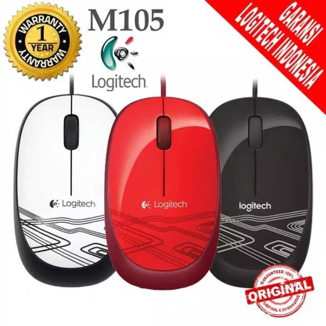Jual Logitech Mouse kabel / Wired M105 - PUTIH | Shopee Indonesia