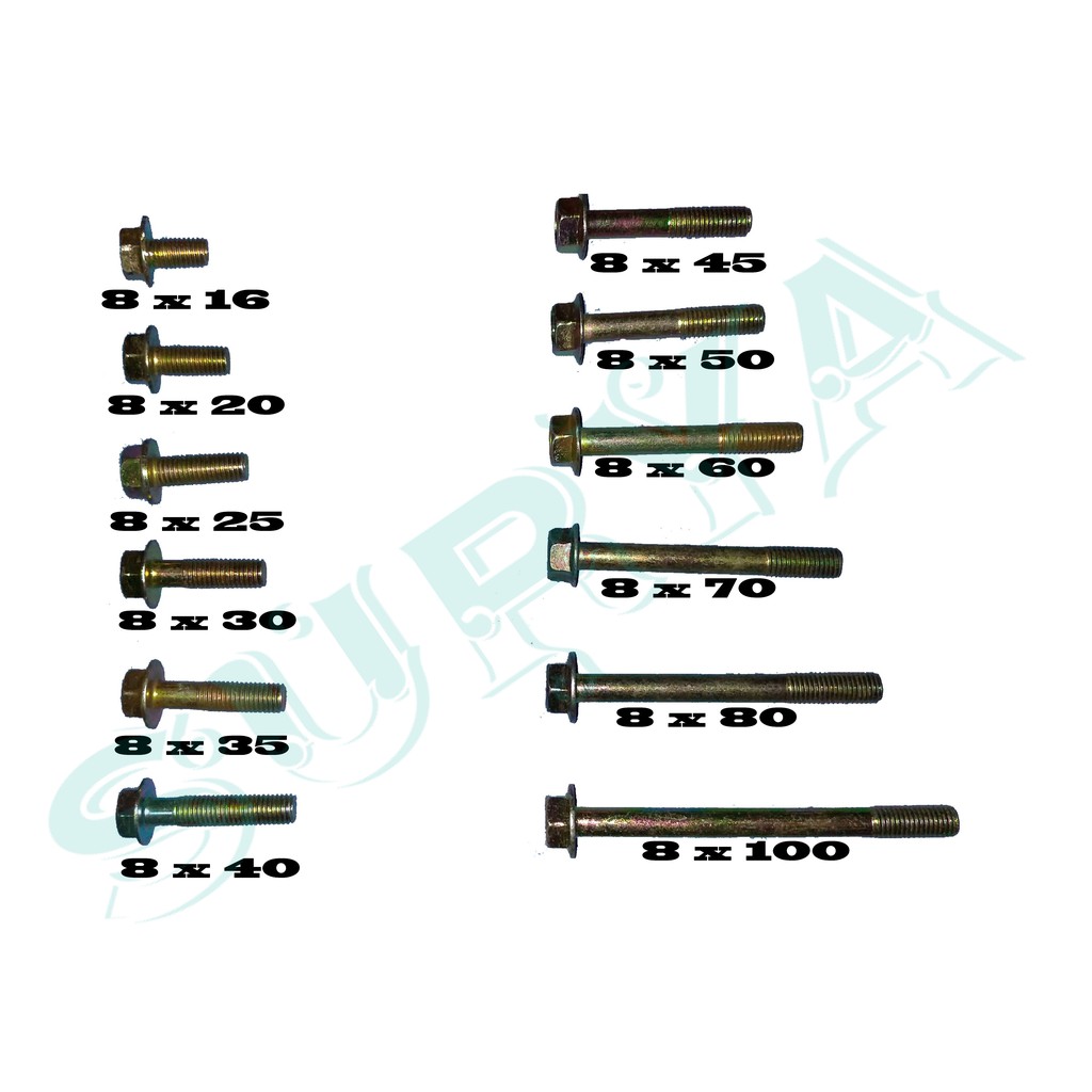 Jual Baut Flange M8 x 16 x 1,25 K12 Kepala Ring Kuning | Shopee Indonesia