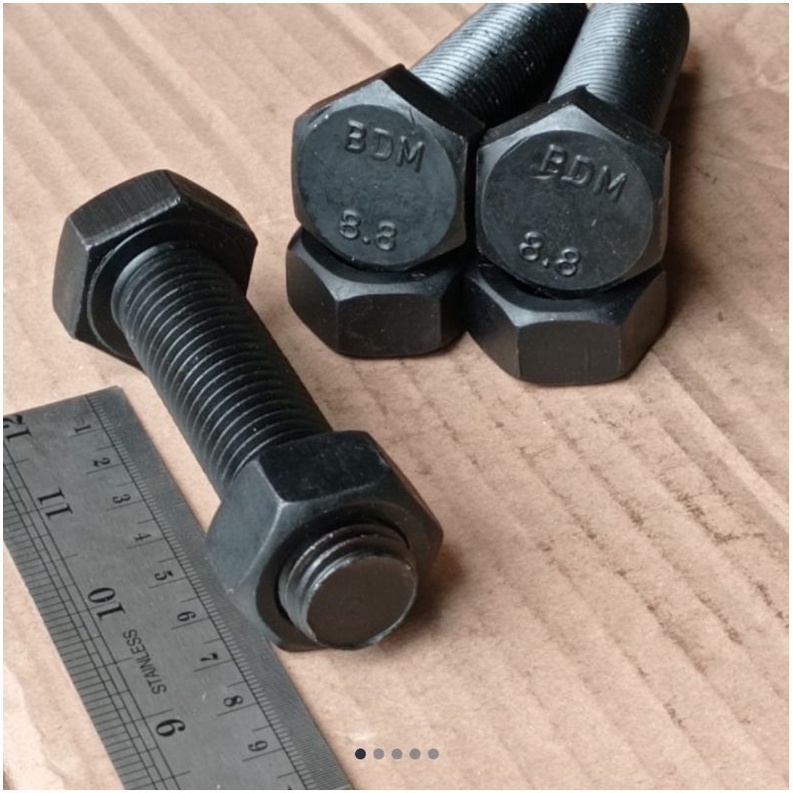 Jual BAUT MUR M20 X 80 PANJANG 8CM FULLDRAT / BAUT MUR BAJA 8.8 HTB | Shopee Indonesia