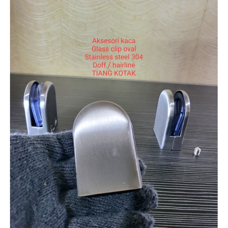 Jual JEPIT KACA OVAL DOFF TIANG KOTAK BRACKET GLASS CLAMP CLIP ...