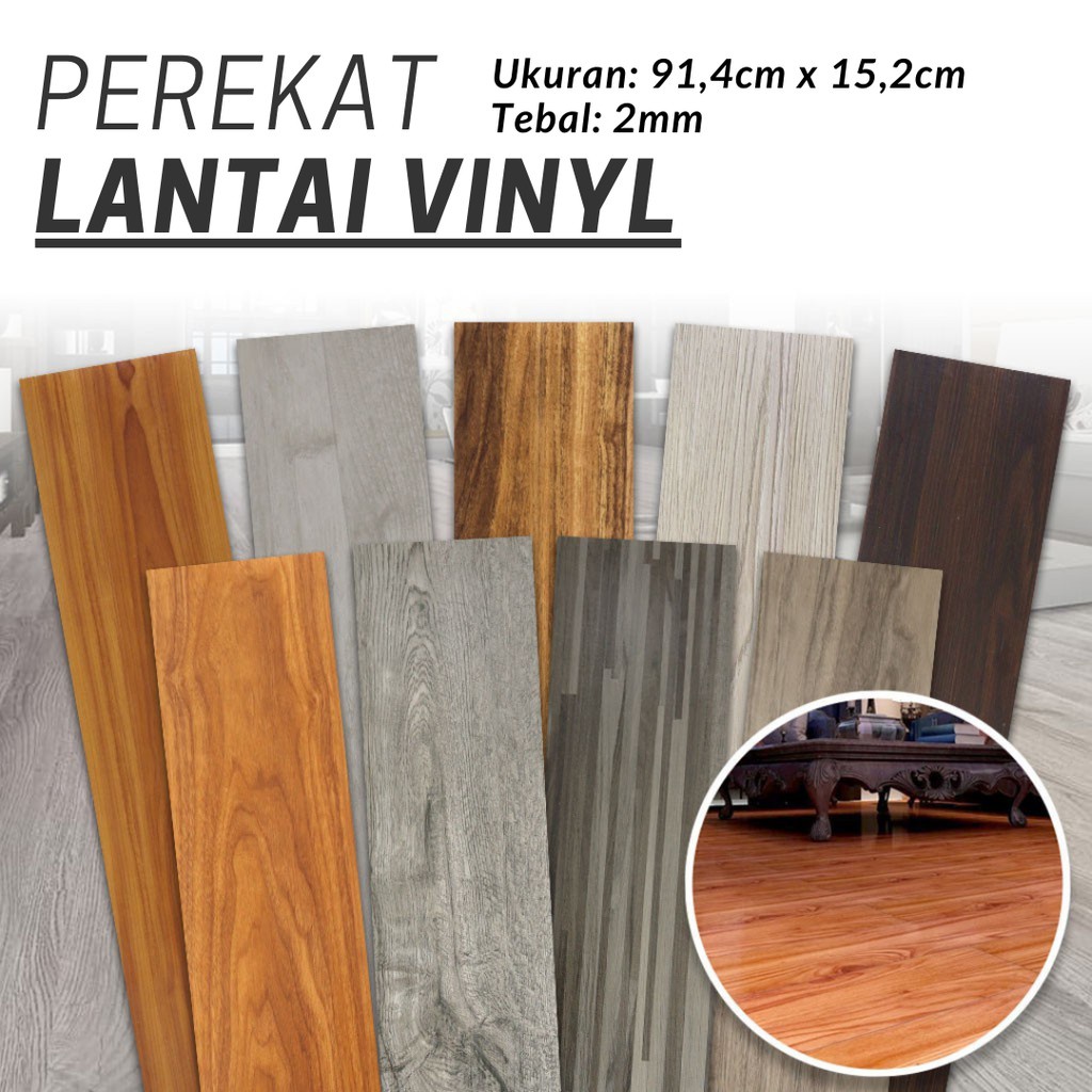 Jual Vinyl Lantai Sticker Lantai Kayu Parket Sticker Lantai Vinly Motif Kayu / Walpaper Dinding ...