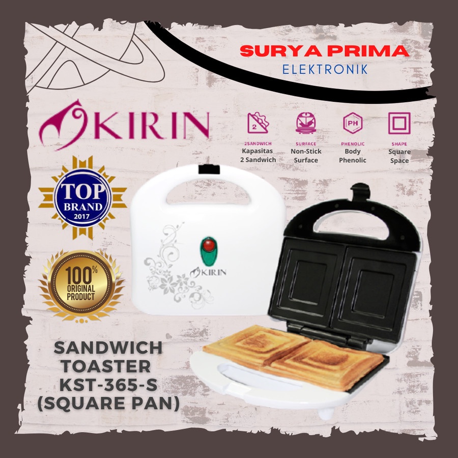 Jual KIRIN Sandwich Toaster KST-365S (SQUARE PAN) | Shopee Indonesia