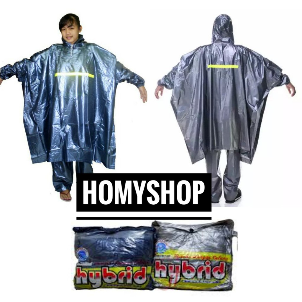 Jual Jas Hujan Ponco Lengan Celana HYBRID Jumbo merek Dolphine Blue 672 Murah Berkualitas Mantel ...