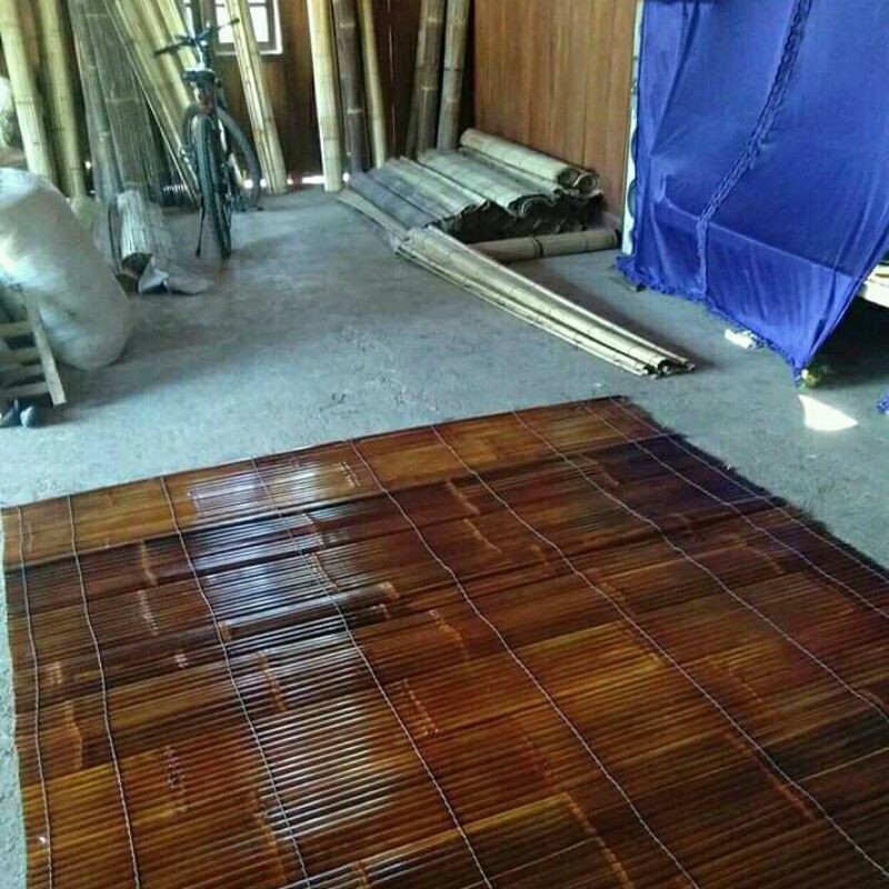 Jual Tirai Bambu Hitam 2 x 2,5 meter vernis mengkliap | Shopee Indonesia