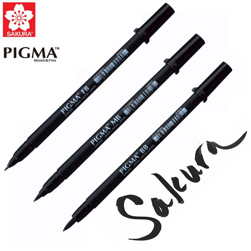 Jual Sakura Pigma Brush Pen - Black | Shopee Indonesia