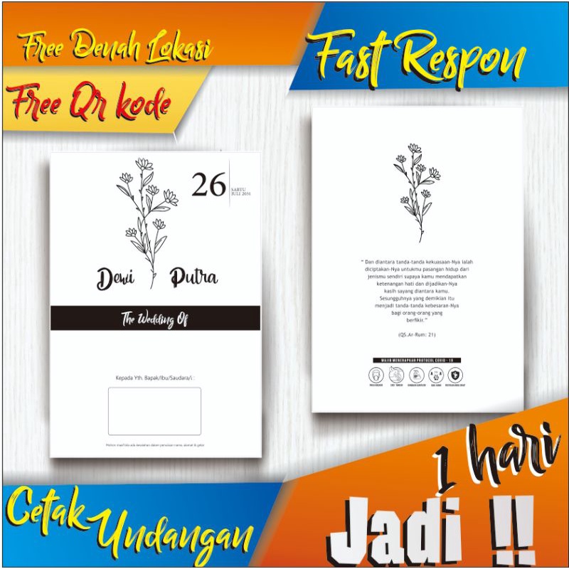 Jual undangan pernikahan / undangan pernikahan elegan / undangan pernikahan aesthetic hitam ...