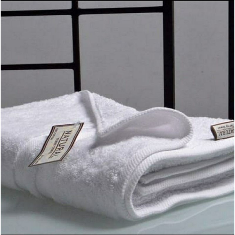 Jual Handuk Natural Putih Hotel uk 70x140 Handuk Mandi Besar Jumbo ...