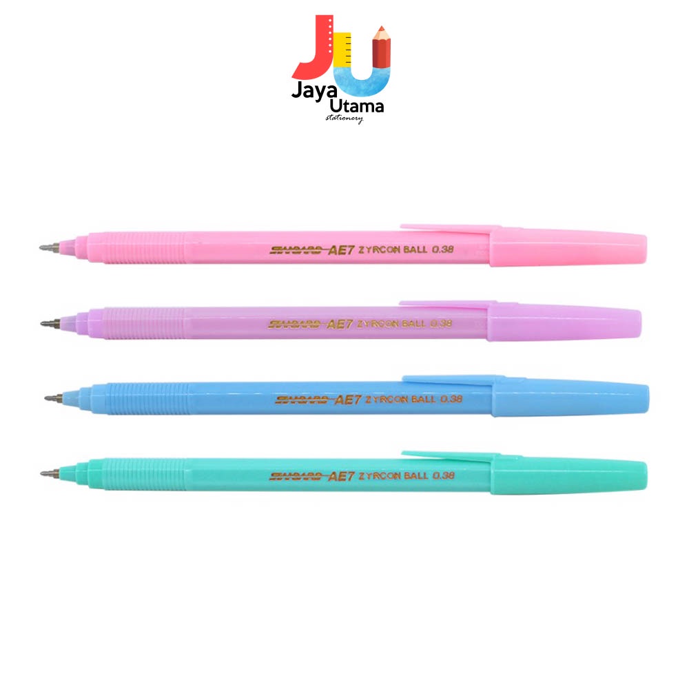 Jual Standard Bolpen Ball Pen Pulpen Pena AE7 Zyrcon Pastel Tinta Hitam ...