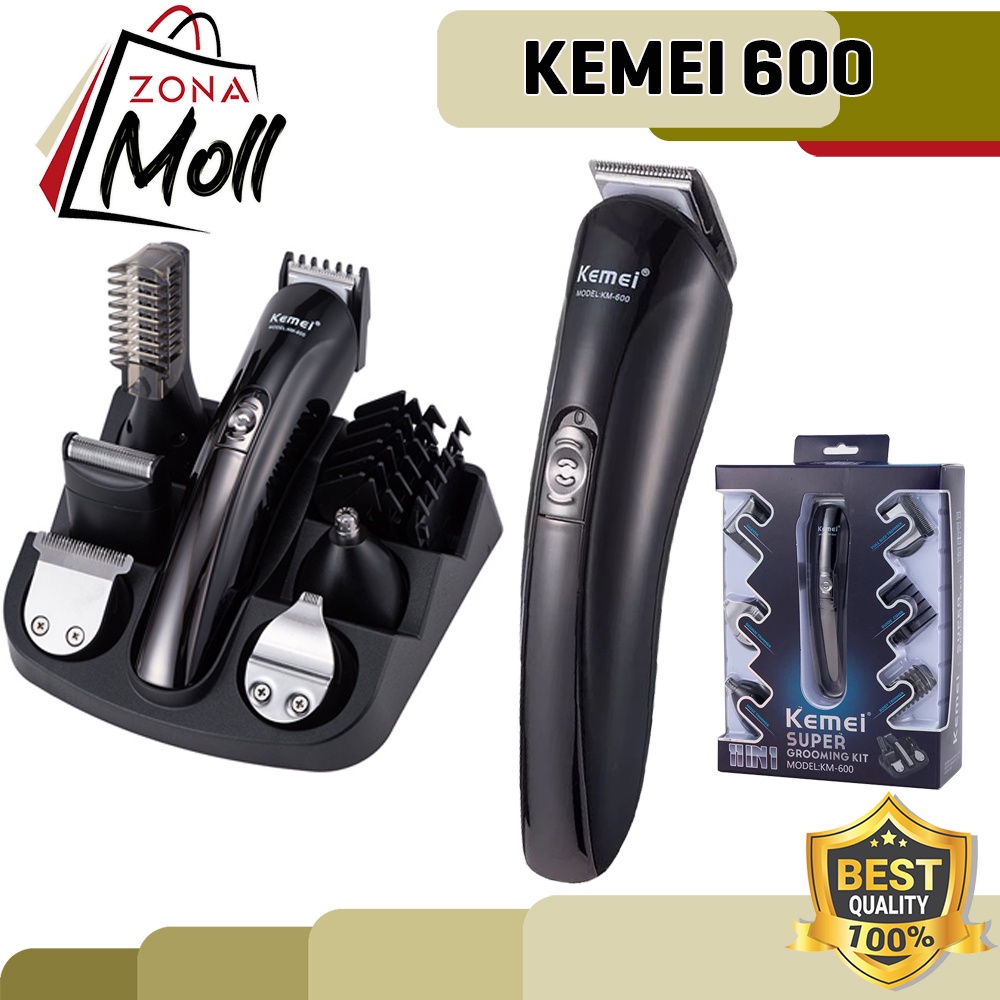 Jual ORIGINAL KEMEI KM600 ALAT MESIN CUKUR RAMBUT JENGGOT CLIPPER SHAVER KM 600 6 IN 1 | Shopee ...