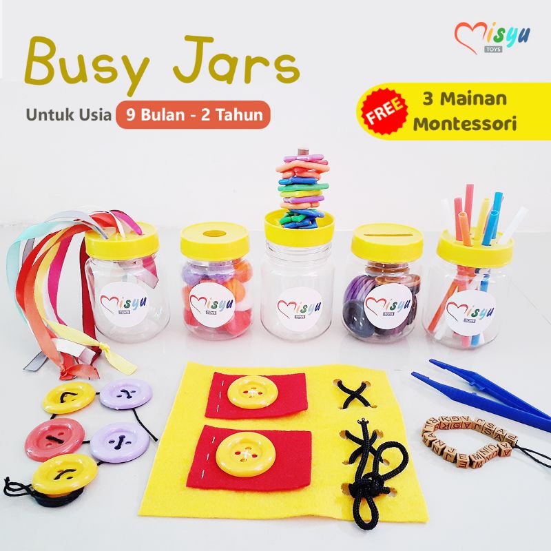 Jual BUSY JAR JARS LENGKAP MURAH / MAINAN MONTESSORI | Shopee Indonesia