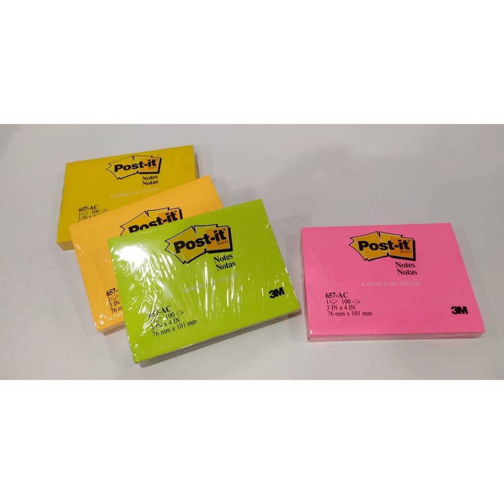 Jual Sticky Notes / Memo Tempel Post It 3M 1 Warna 76 mm x 101 mm Warna ...