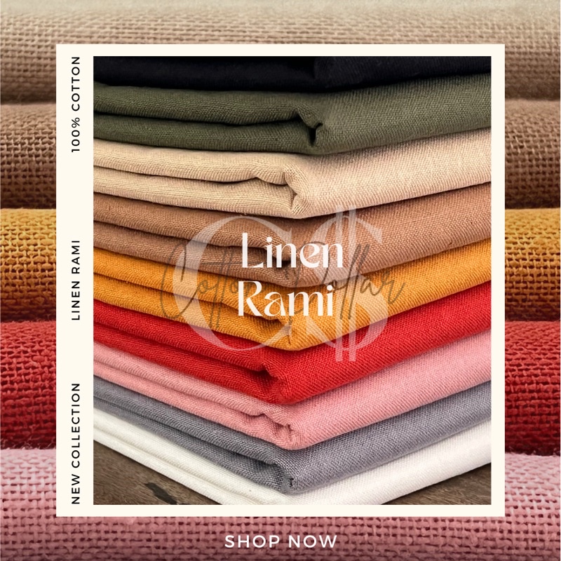 Jual Kain Linen Rami Murah berkualitas Katun Rami per Setengah Meter ...