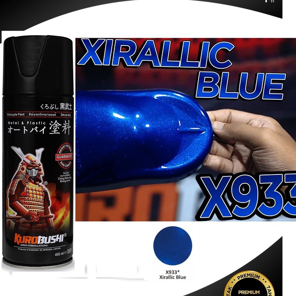 Jual Cat Semprot Pilox Pilok New Colours Samurai Paint Kurobushi - X933* XIRALLIC BLUE / BIRU ...