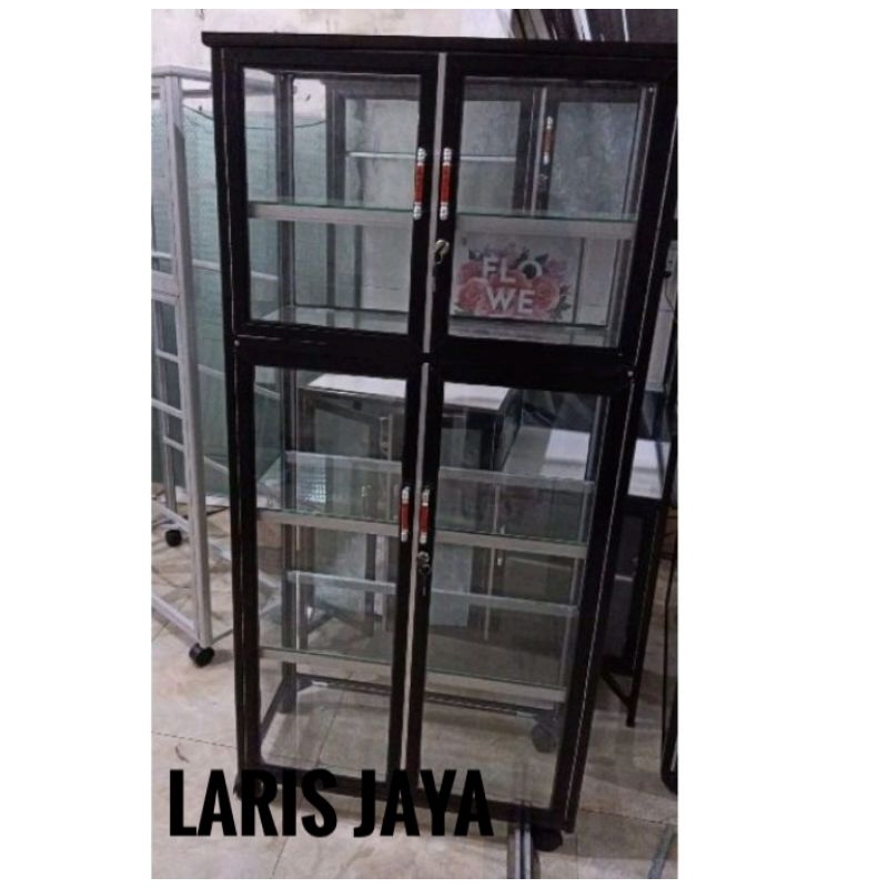 Jual RAK DISPLAY HIASAN ETALASE ALUMUNUM FULL SAP KACA 5 LUBANG ...