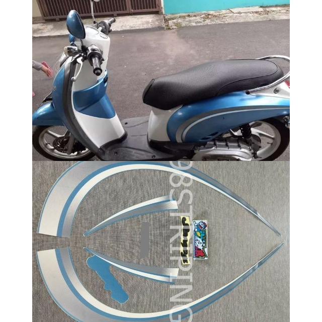 Jual STIKER STRIPING LIS STANDAR ORI HONDA SCOOPY SILVER BIRU TAHUN ...