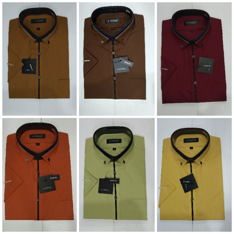 Jual Kemeja Alisan Lengan Pendek Model Slimfit/Jangkis Warna Putih Dan ...
