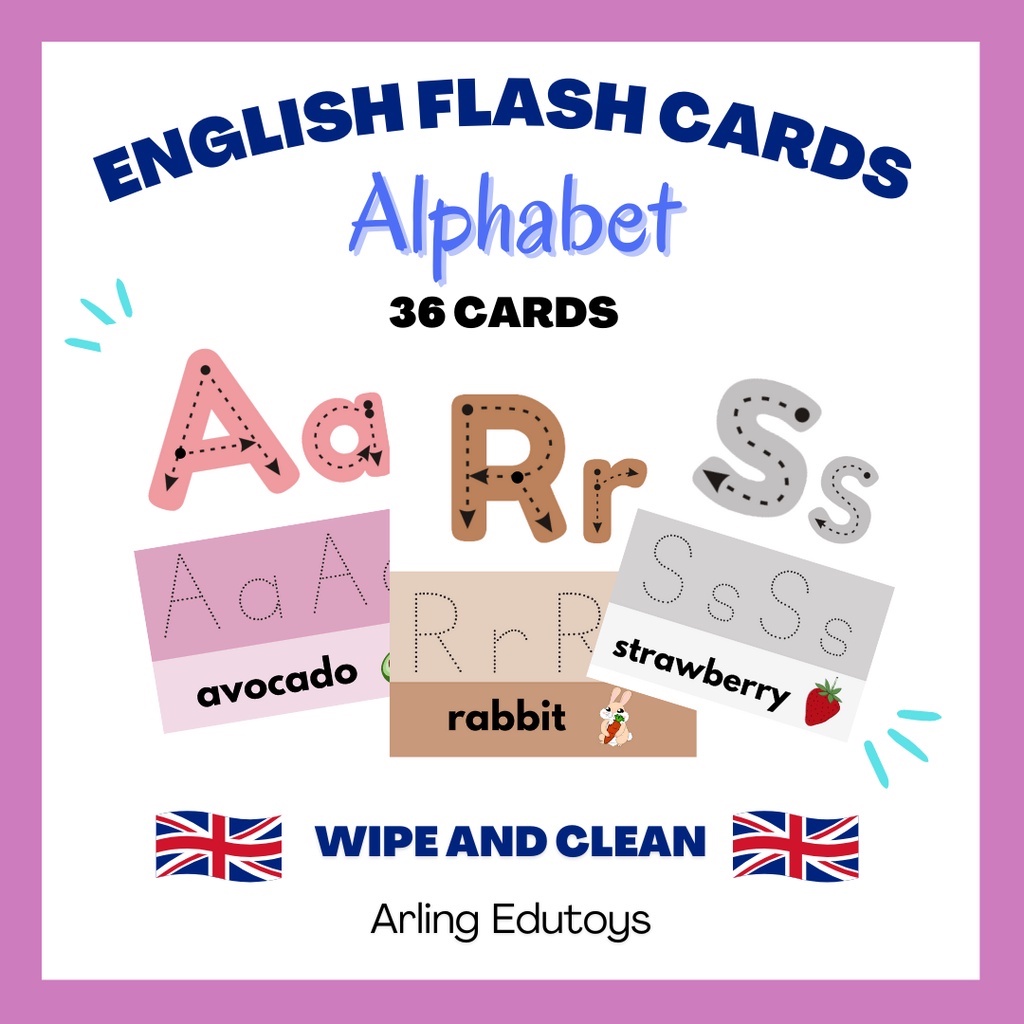 Jual WIPE AND CLEAN FLASH CARDS FLASHCARD BOOK ALPHABET ENGLISH EDITION ...