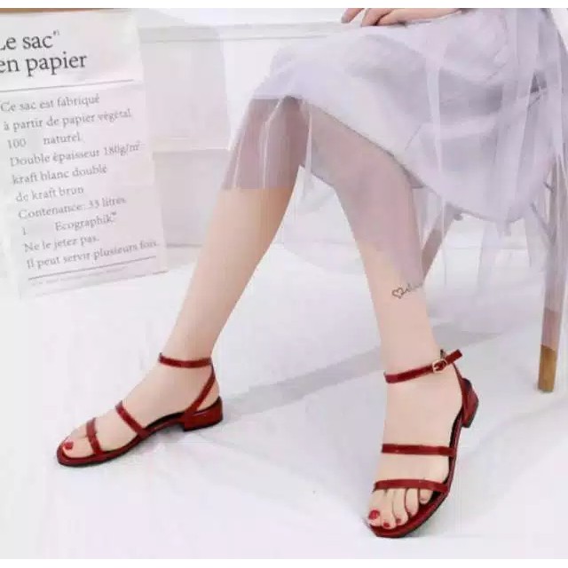 Jual GS28 HEELS SANDAL HAK PENDEK LOLITA GS | Shopee Indonesia
