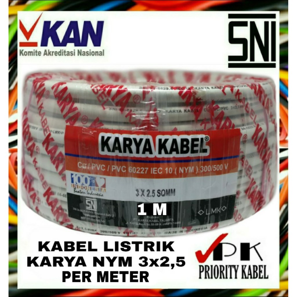 Jual KARYA KABEL NYM 3x2,5 3x2.5 (Per Meter) | Shopee Indonesia