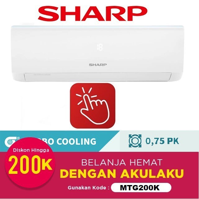 Jual SHARP AC 3/4 PK AH A7BEY-LOW WATT - RESMI SHARP - UNIT ONLY | Shopee Indonesia