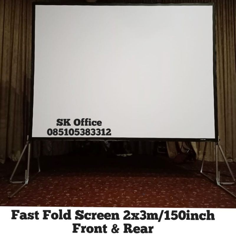 Jual Fast Fold Screen 150inch / 2x3m Front & Rear Layar Fastfold ...