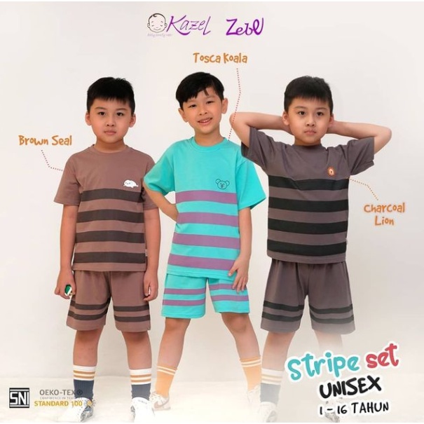 Jual Kazel Zebe Stripe Set/Setelan Anak (Ukuran S-XXL) | Shopee Indonesia