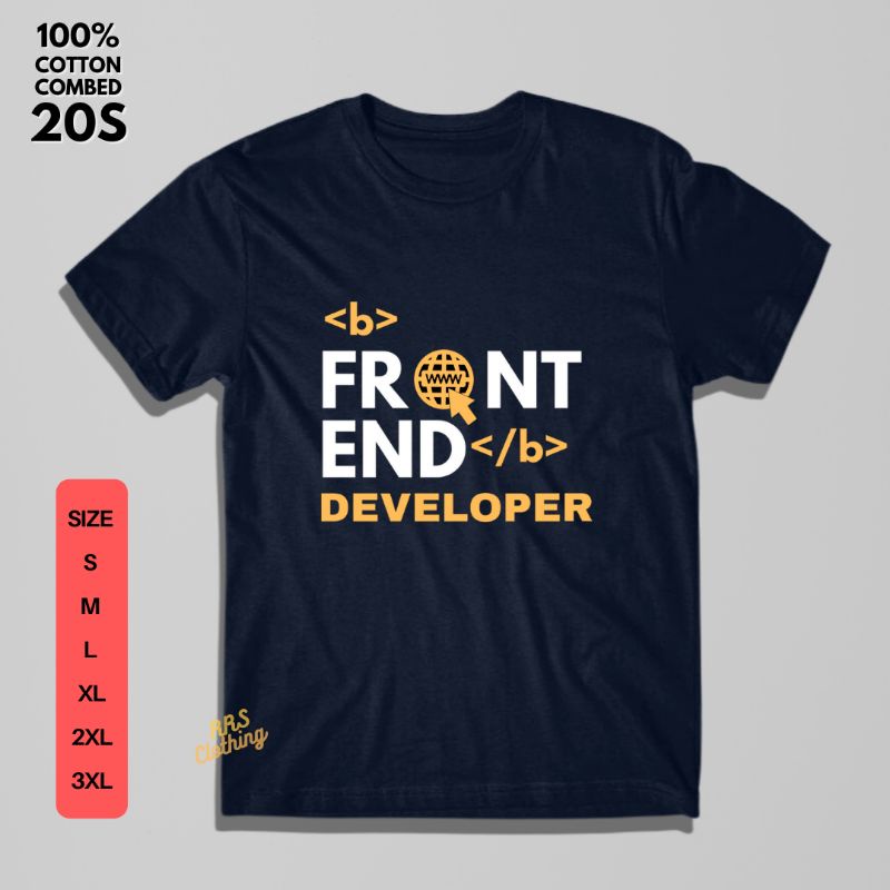 Jual Tshirt Kaos Combed 20s Big Size XXXL Programmer Front End Web Developer | Shopee Indonesia